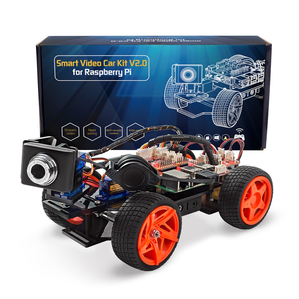 Sunfounder Raspberry Pi Smart Video Car Kitv20 Graphical Visual Programming Language Remote